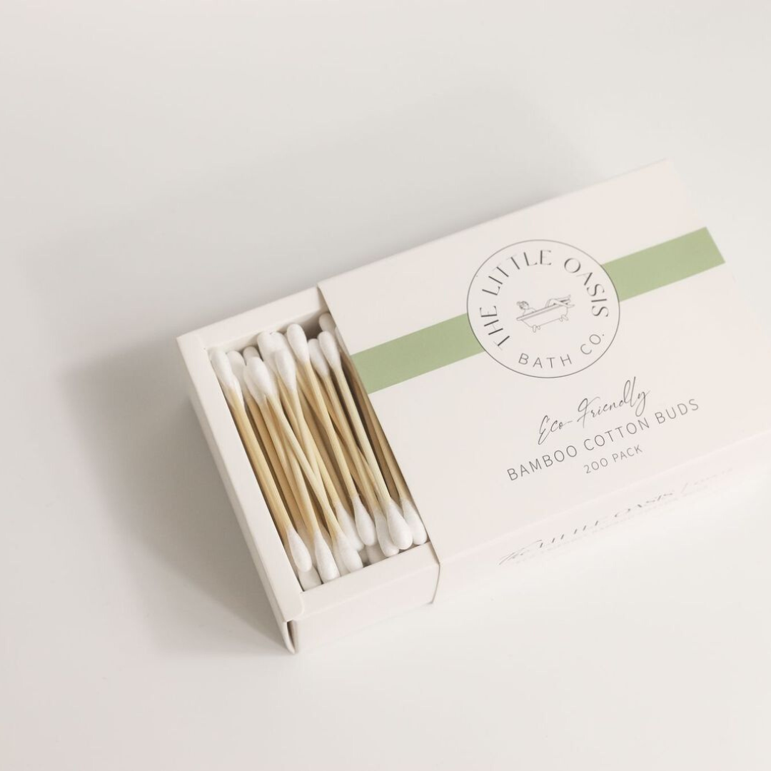 Bamboo Cotton Buds Biodegradable - Box of 200 – The Little Oasis Bath Co.